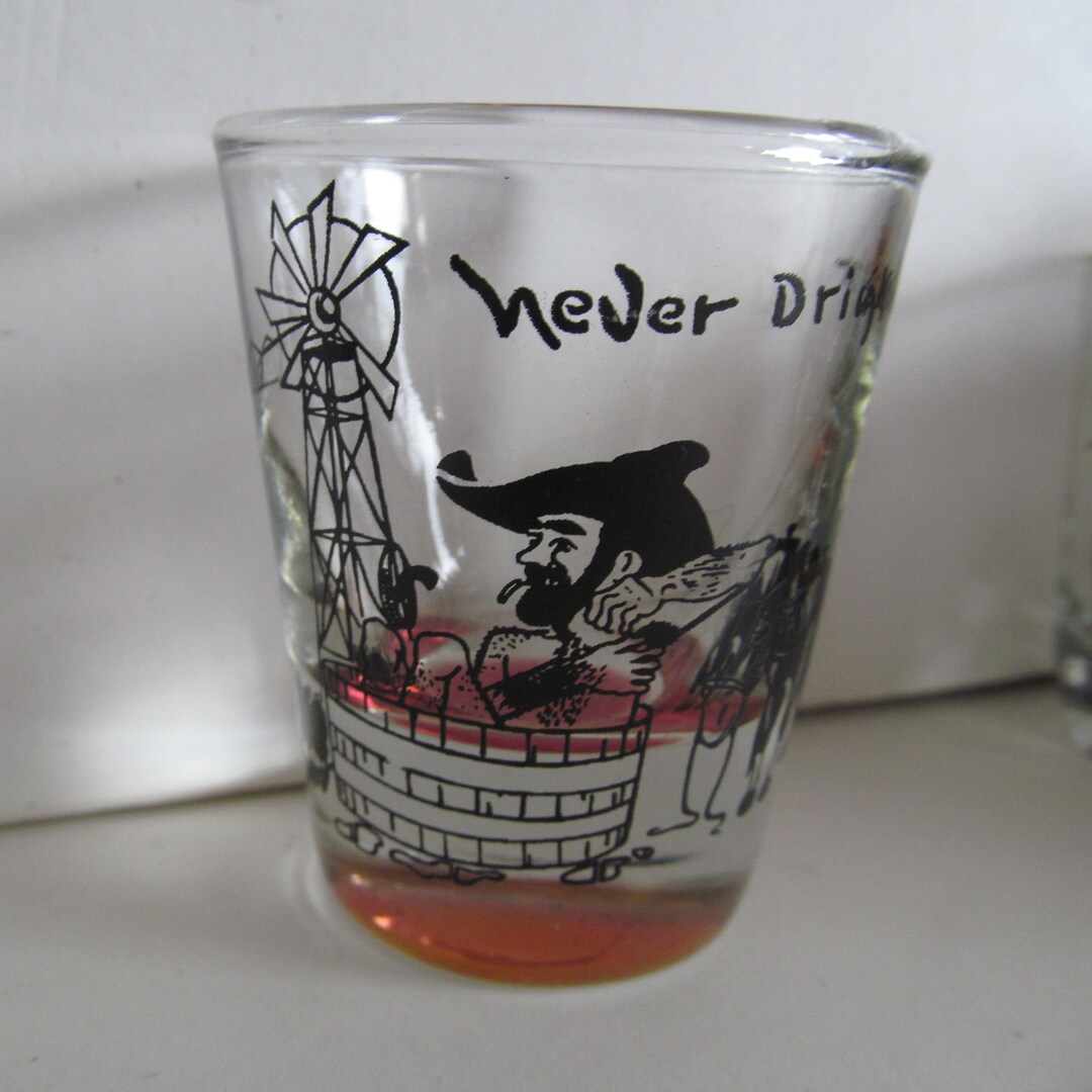 Never Drink Water Shot Glass Horse Cowboy Funny Shot Glass - Etsy