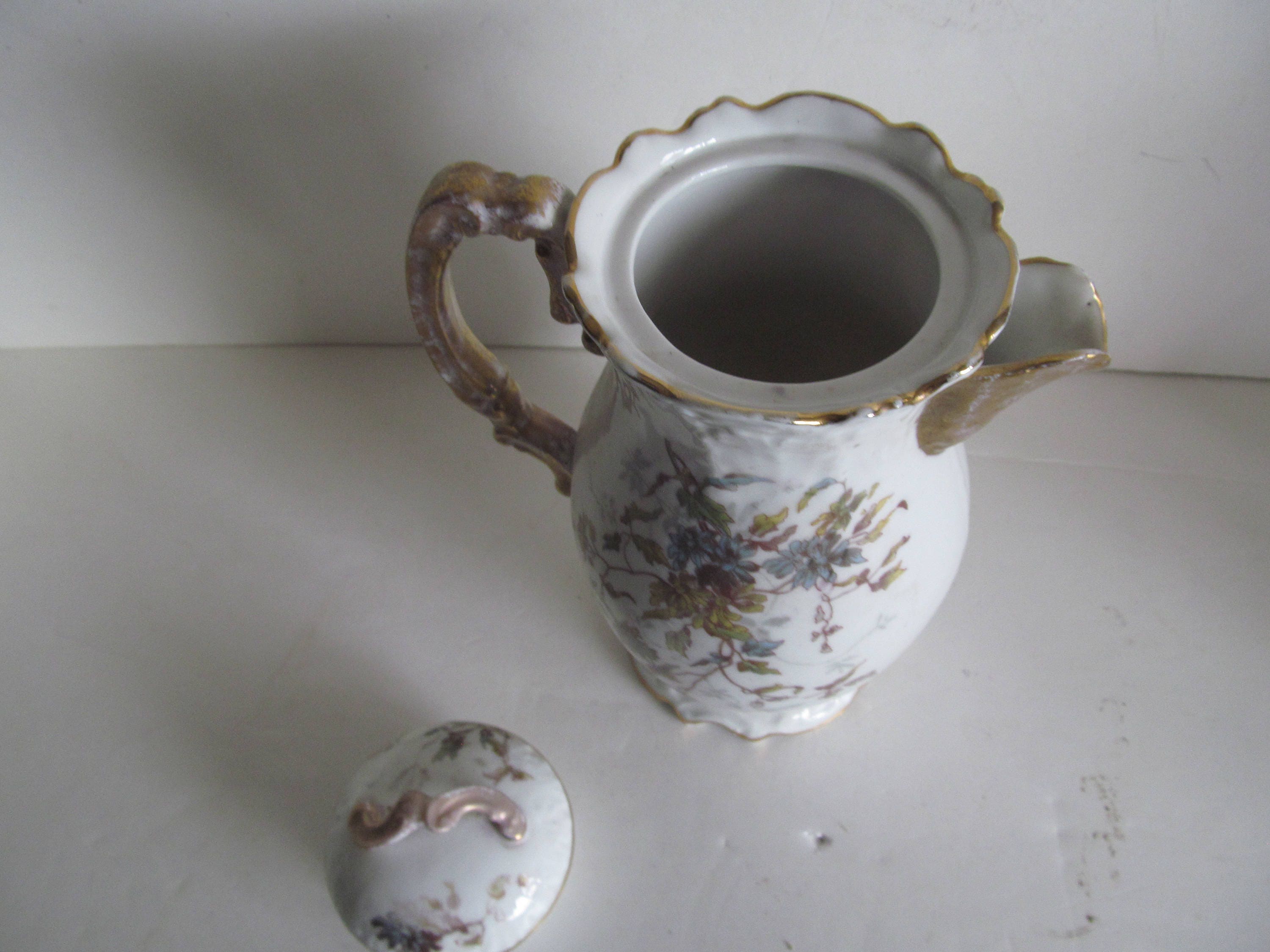 Beautiful Antique Limoges Chocolate Pot Blue Tea Pot Limoges Hand ...