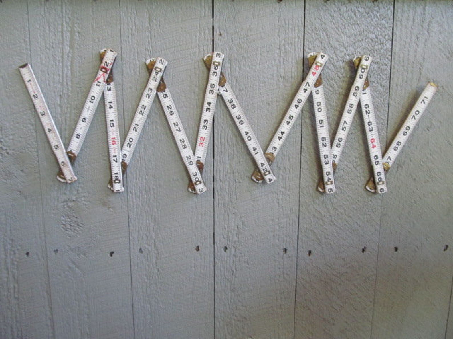 Evans Wood Rule Primitive Wooden Folding Ruler Farmhouse Antique Wood ...