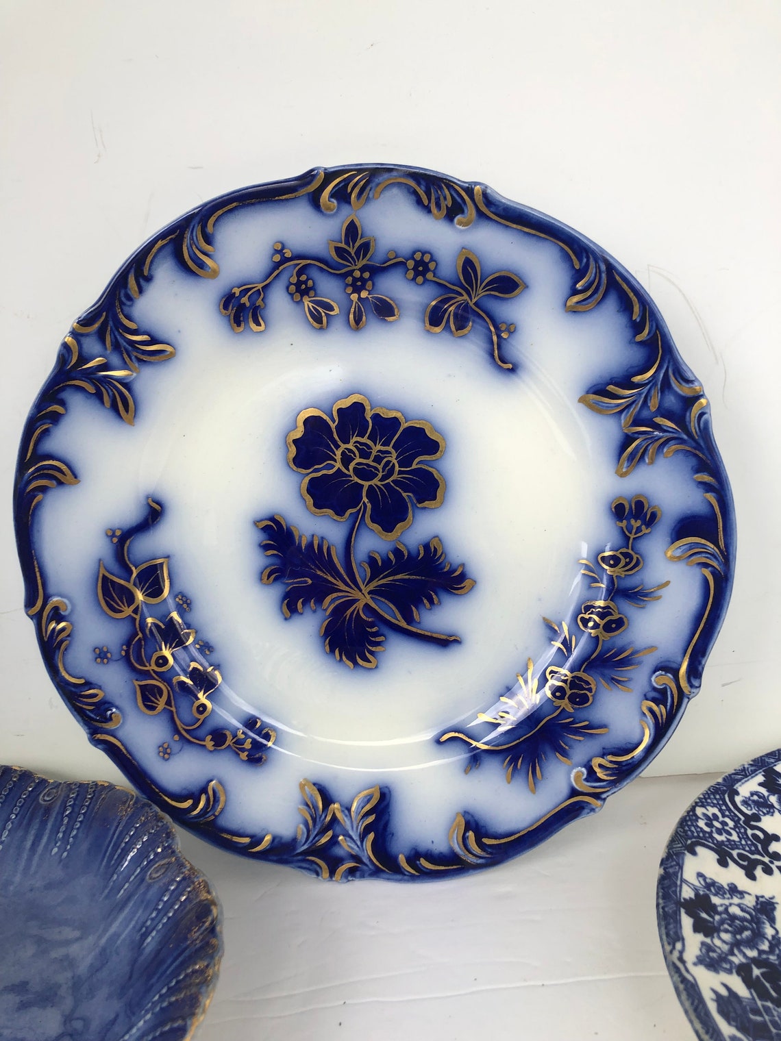Stunning Flow Blue Plates for Walls Flow Blue Dinner Plates - Etsy