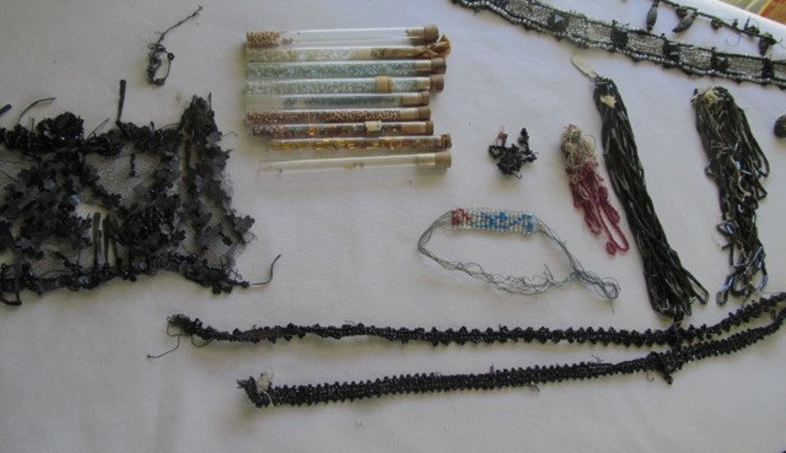 Victorian Turquoise Beads Antique Beads Victorian Beaded Lace | Etsy