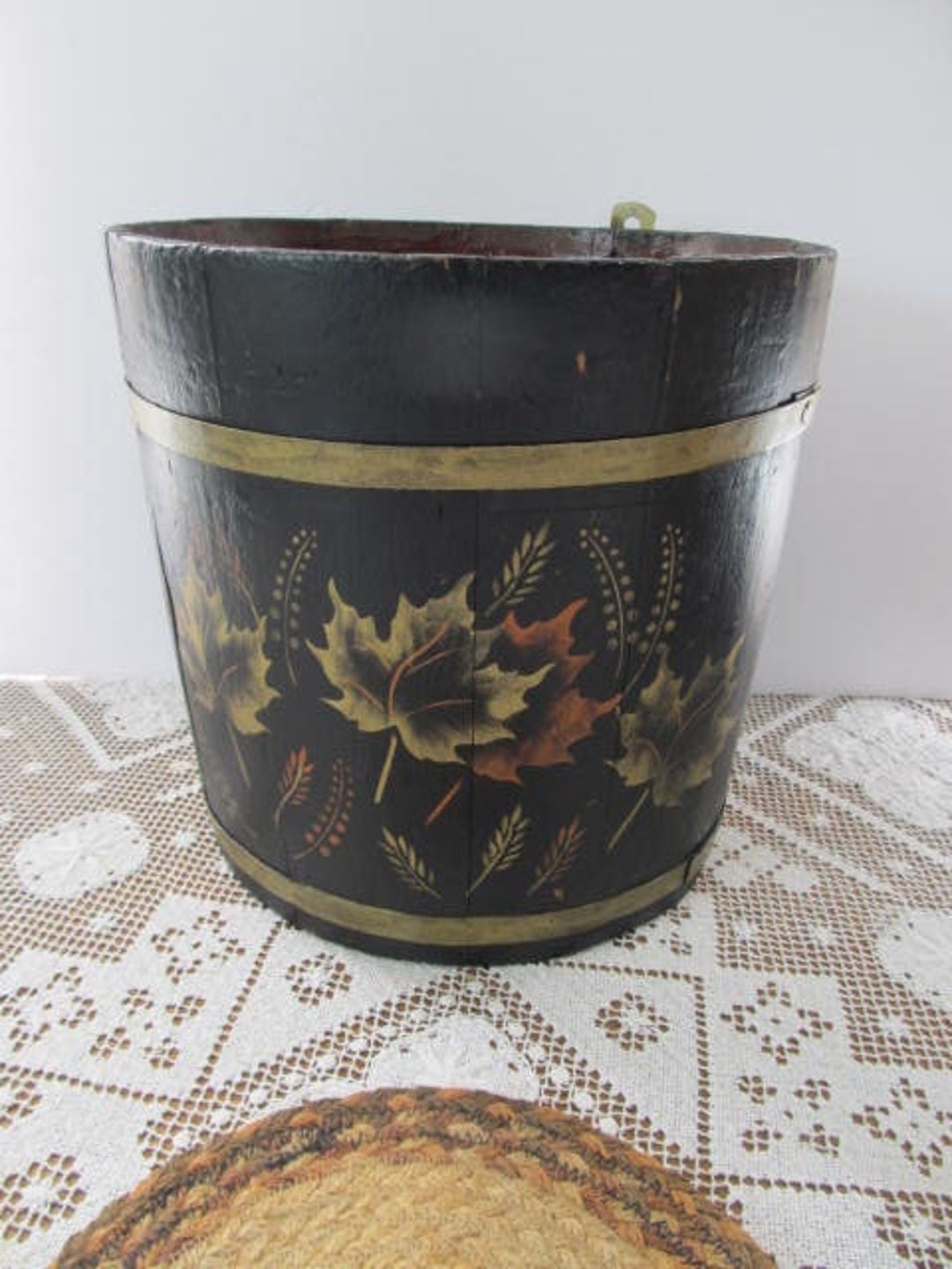 Antique Wooden Sap Bucket Farmhouse Rustic Primitive Antique Wooden ...
