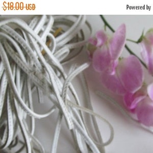 SALE White Leather Lacing Strips Shoe Laces Corset Laces Sewn Edge ...