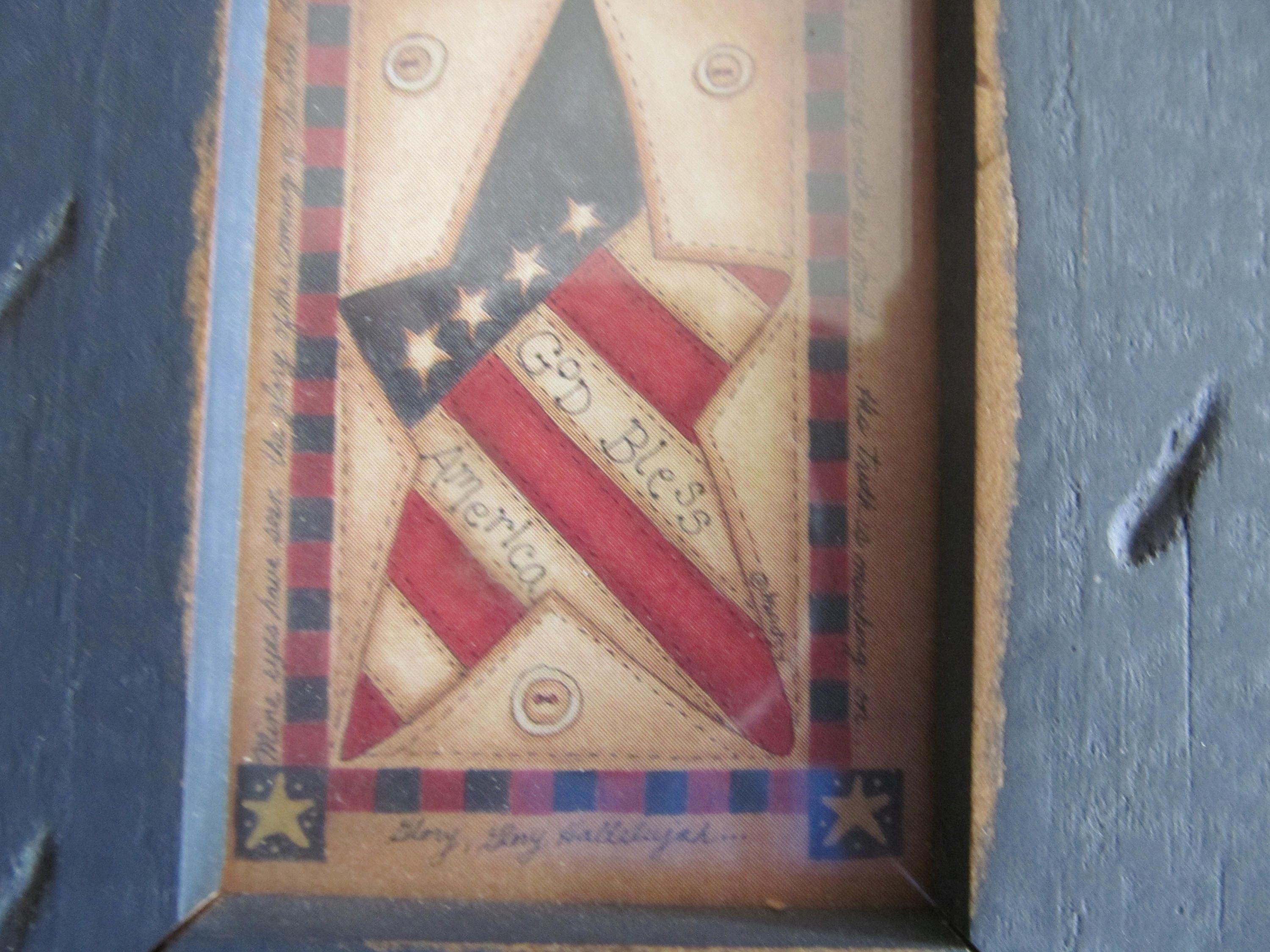 Primitive Framed Flag Star Picture Frame Primitive Decor - Etsy