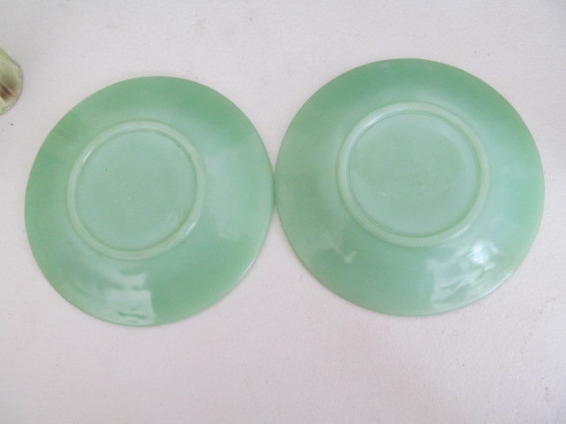 Fireking Jadeite Plates Jane Ray Jadeite Saucers Jadeite Glass - Etsy