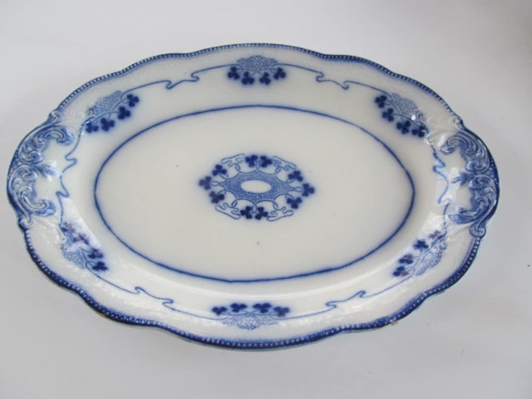 Grindley Lorne Flow Blue Platter Serving Platter Shamrock Platters Blue ...