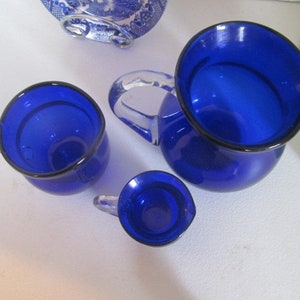 Cobalt Blue Pitchers Set of Blue Glassware Pitches Large Blue Glass ...