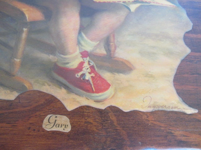 Boy Named Gary Wall Decor Picture of Gary Wooden Rocking Chair Reading ...