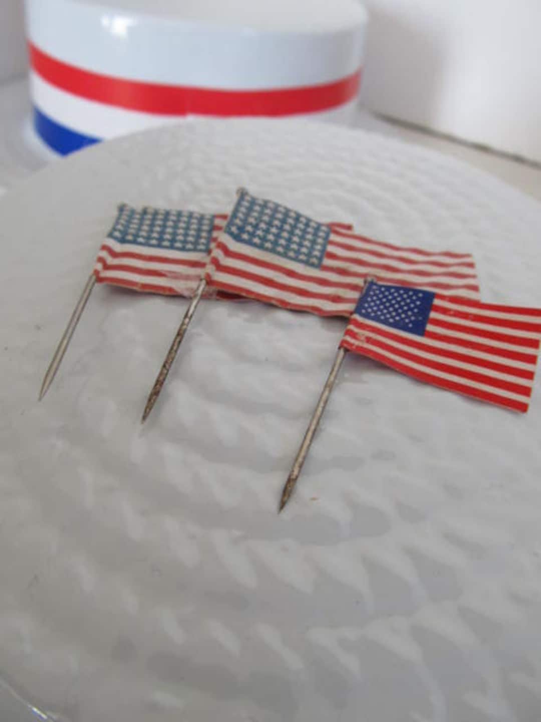 Americana USA Flags Toothpick Flag Toothpicks 4th of July Decor Cupcake ...