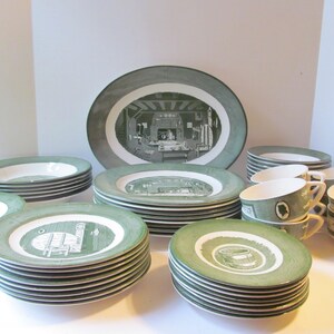 Royal China Colonial Homestead Pattern Cups and Saucers Dinner Plate ...