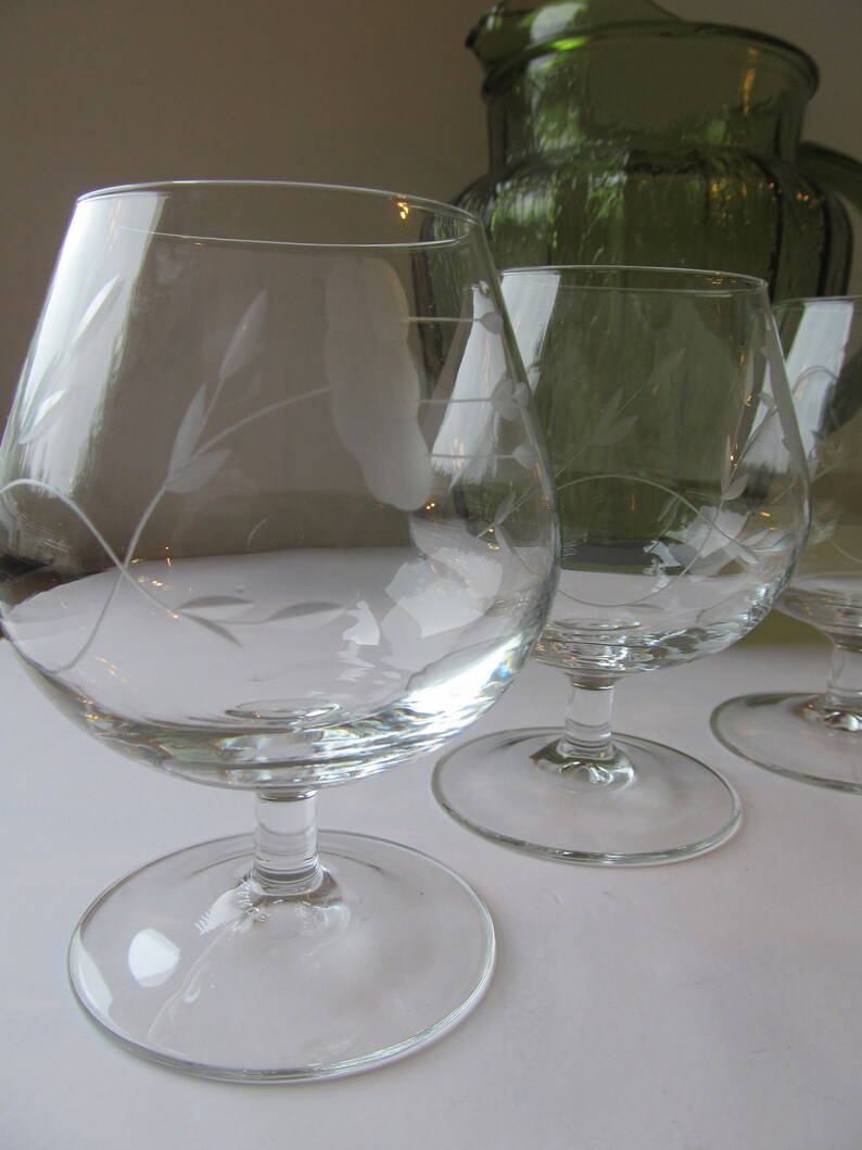 Set of 4 Princess House Crystal Heritage Pattern Brandy Glass | Etsy