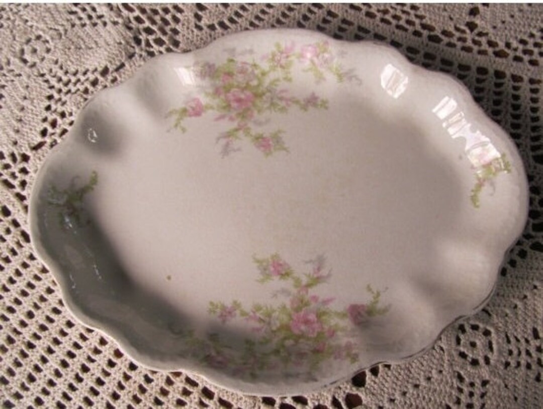 Homer Laughlin Platter Hudson Pattern Pink Shabby Farmhouse Table Decor ...