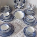 Stunning Flow Blue Dinnerware Set Large Flow Blue Set Grindley Idris ...
