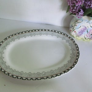 Antique Farmhouse Table Decor Green Transferware Platter Waldorf Mercer ...