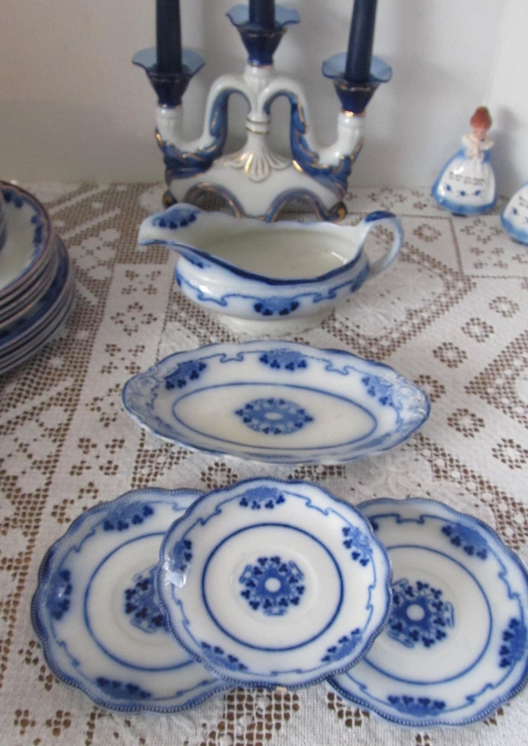 Lorne Grindley Flow Blue Replacement China Serving Platter Shamrock ...