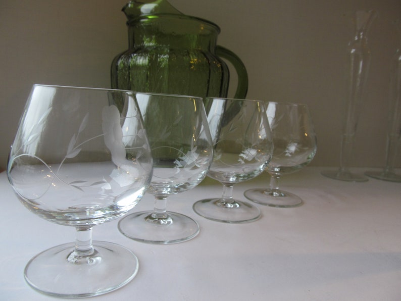 Set of 4 Princess House Crystal Heritage Pattern Brandy Glass 404 ...