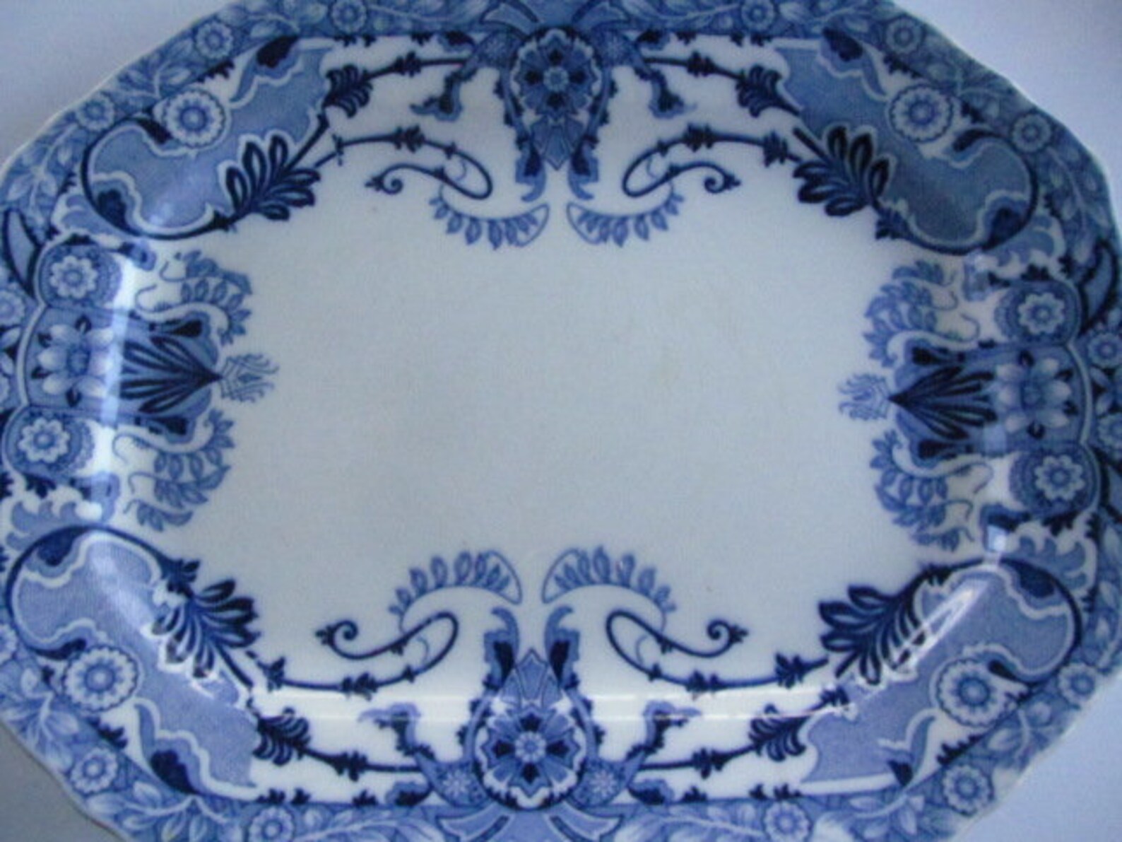 Blue Transferware Serving Platter Blue Platters Blue White - Etsy