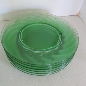 Uranium Glass Green Depression Glass Plates Green Glass Green ...