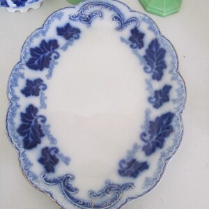Large Flow Blue Platter Flow Blue China Johnson Bros Normandy Pattern ...