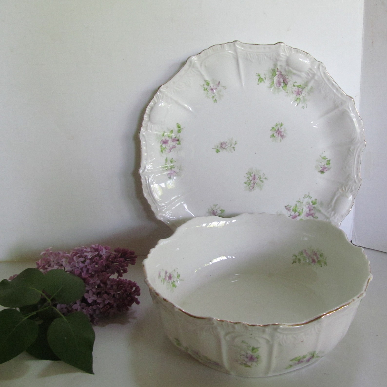 Wedding Serving Set Platter and Bowl Warwick China Porcelain Platter ...