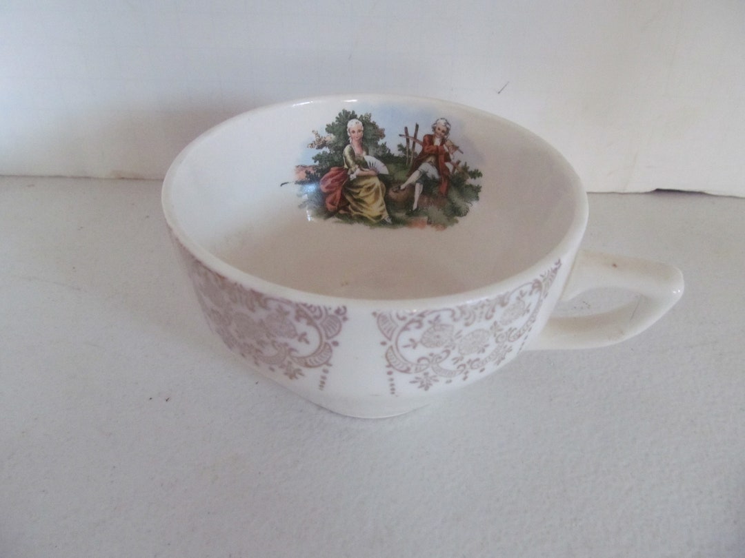 USA Courting Couple Tea Cup French Provincial Romantic Scene Courting ...