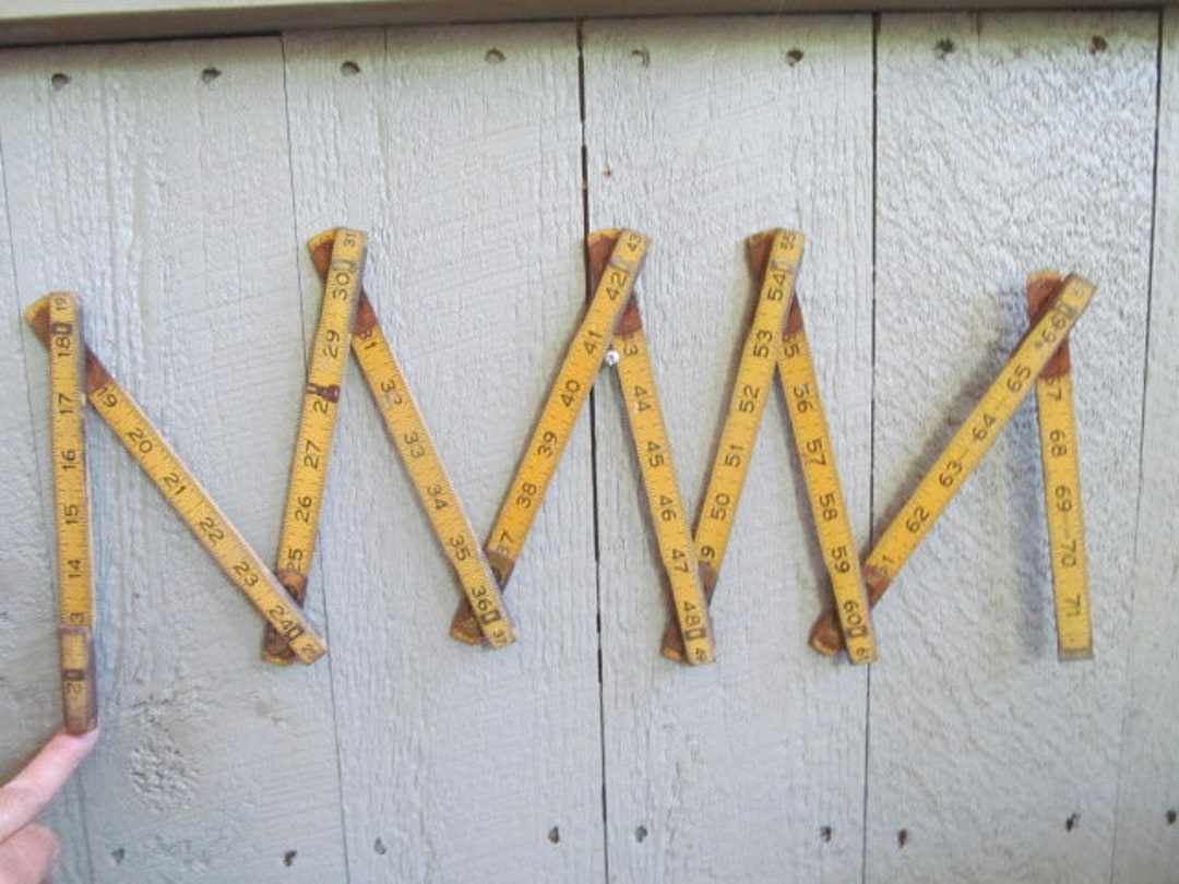 Antique Stanley Tools Brass Carpenters Tool Primitive Wooden Folding ...