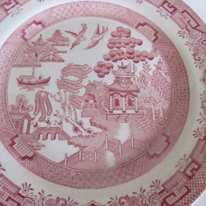 Pink Willow Churchill Dinner Plates Red Willow Pattern Churchill Red ...