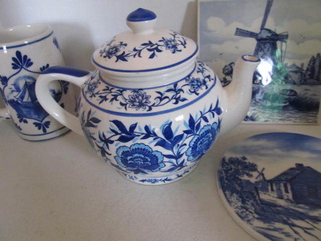 Blue and White Teapot - Blue Teapot With Lid - Fancy Teapot - Earthen ...