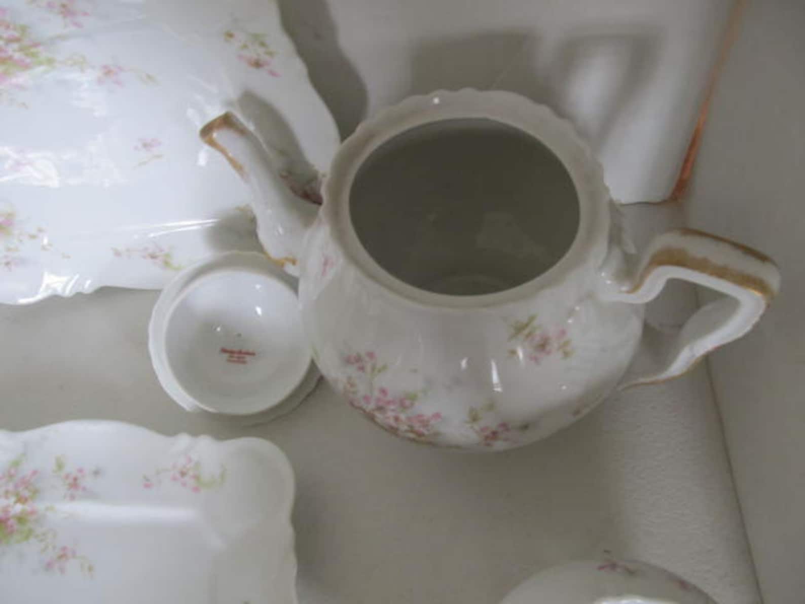Theodore Haviland Limoges Teapot Set Pink Roses Limoges Platters ...