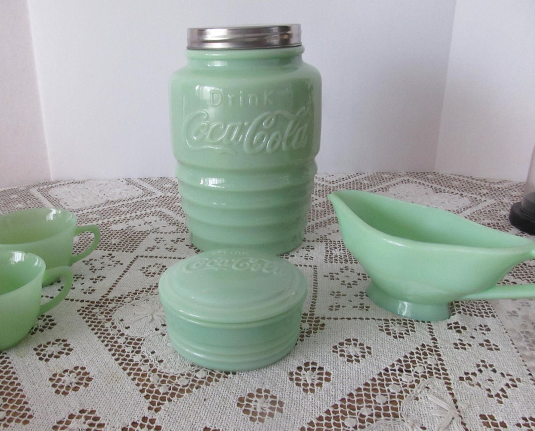 Jadeite Canister Coca Cola Jadeite Sugar Bowl Covered Coke Jadeite ...