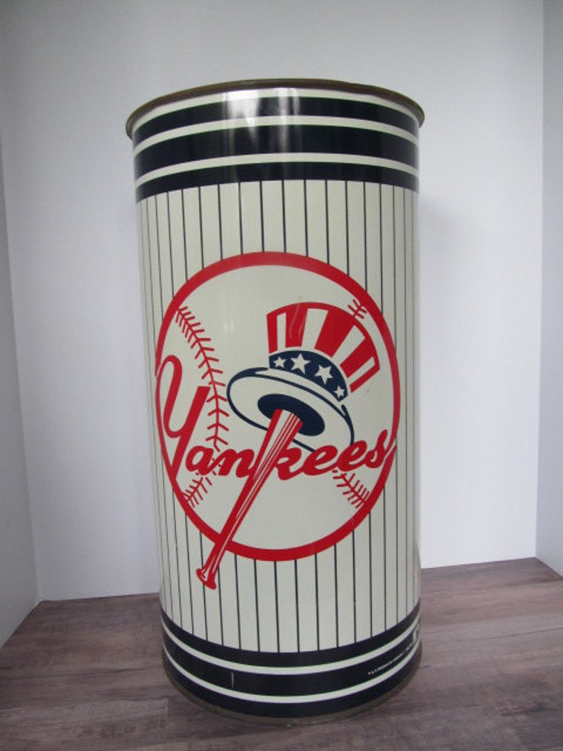 1989 NY Yankees Waste Basket Tin Barrel Major League Baseball | Etsy