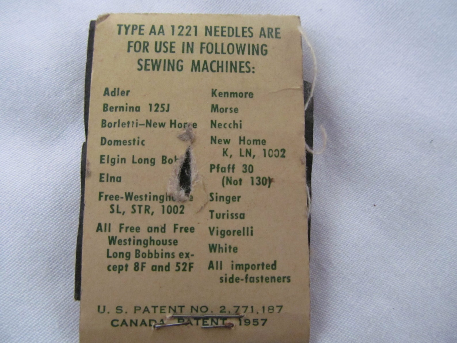 Vintage Sewing Needle Book Paper Match Book Vintage Sewing Needles Case ...
