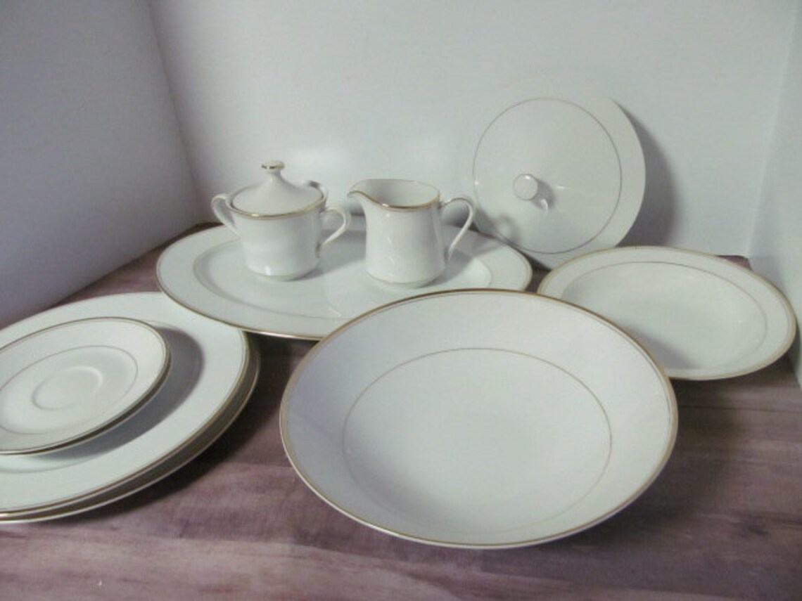 Replacement China Crown Empire Fine China Regent Pattern White With ...