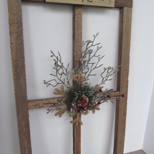 Primitive Window Frame Decor Burlap Snowflake Primitive Wall Decor ...