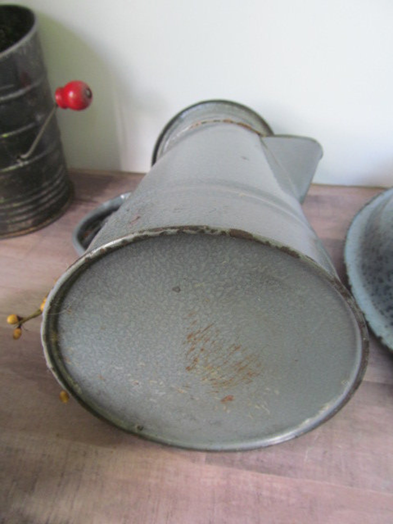 Gray Granite Ware Coffee Pot Gray Enamel ware primitive | Etsy