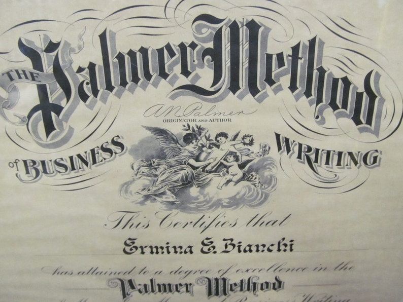 Antique Calligraphy Framed Period Document Hand Written Award ...