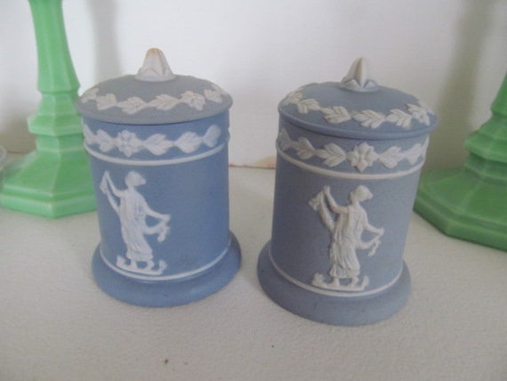 Pr Blue Trinket Containers With Covers Venetian Greece Blue - Etsy