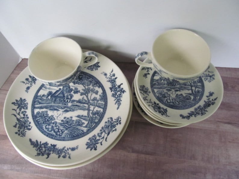 Set of Japan Windmill Blue and White Dinner Plates Mismatch - Etsy