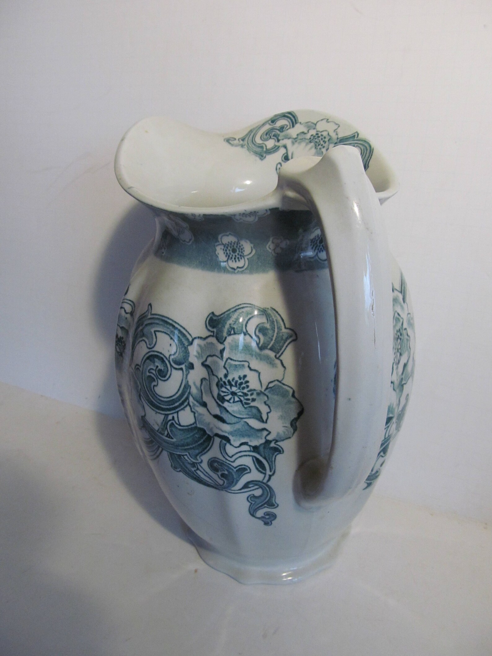 RARE Blue Transferware Pitcher Antique Blue and White - Etsy