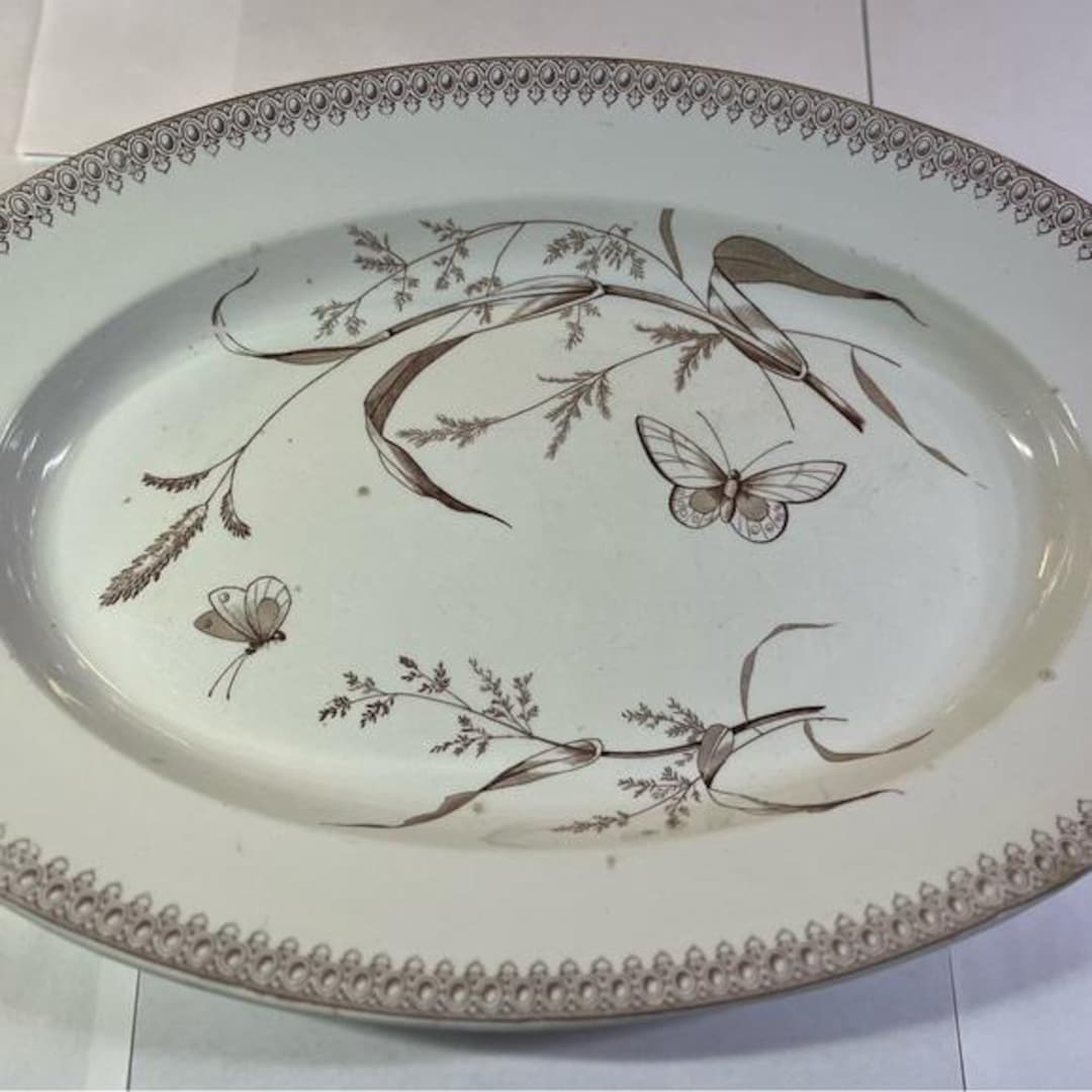 Extra Large Meat Platter Turkey Platter T&R Boote Brown Transferware ...