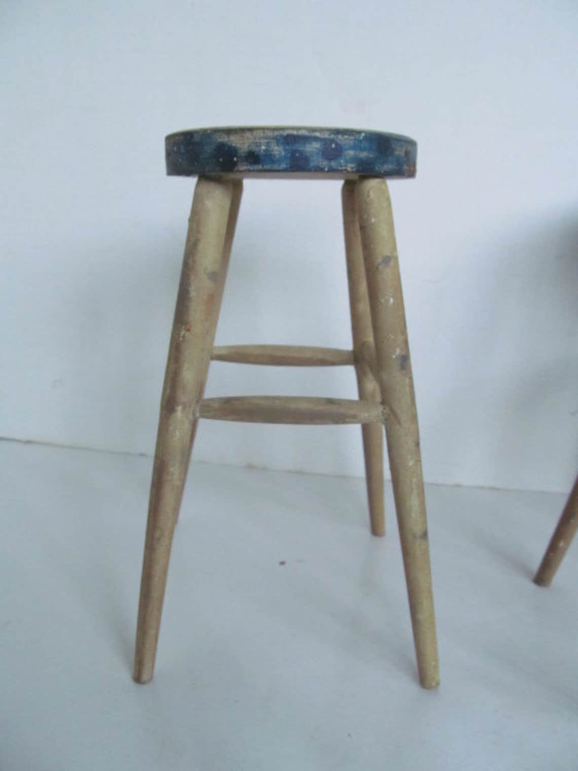 Miniature Wooden Stool Primitive Snowman Wooden Doll Stool Primitive ...
