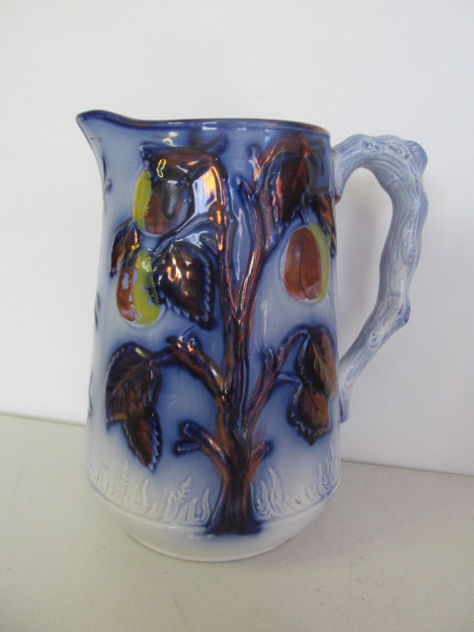 Antique Flow Blue Pitcher Pottery Pitcher Flow Blue Home Decor | Etsy