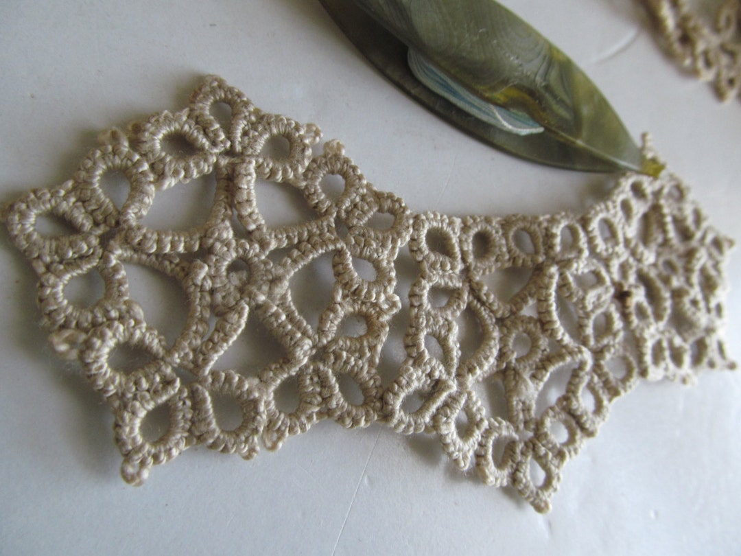 Antique Tatting Lace Intricate Tatting Lace Civil War Lace Notions Ecru ...