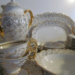 Wedding China Large Dresden China Dinnerware Set Dresden Platters Fine ...
