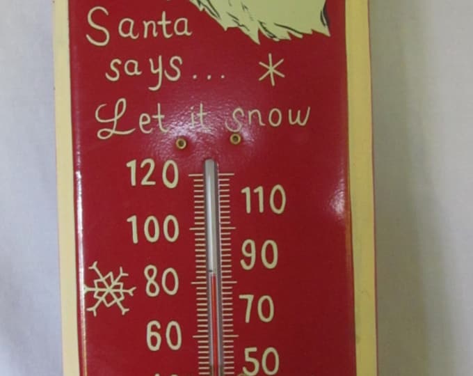 Tin Sign Santa Clause Tin Thermometer - Etsy