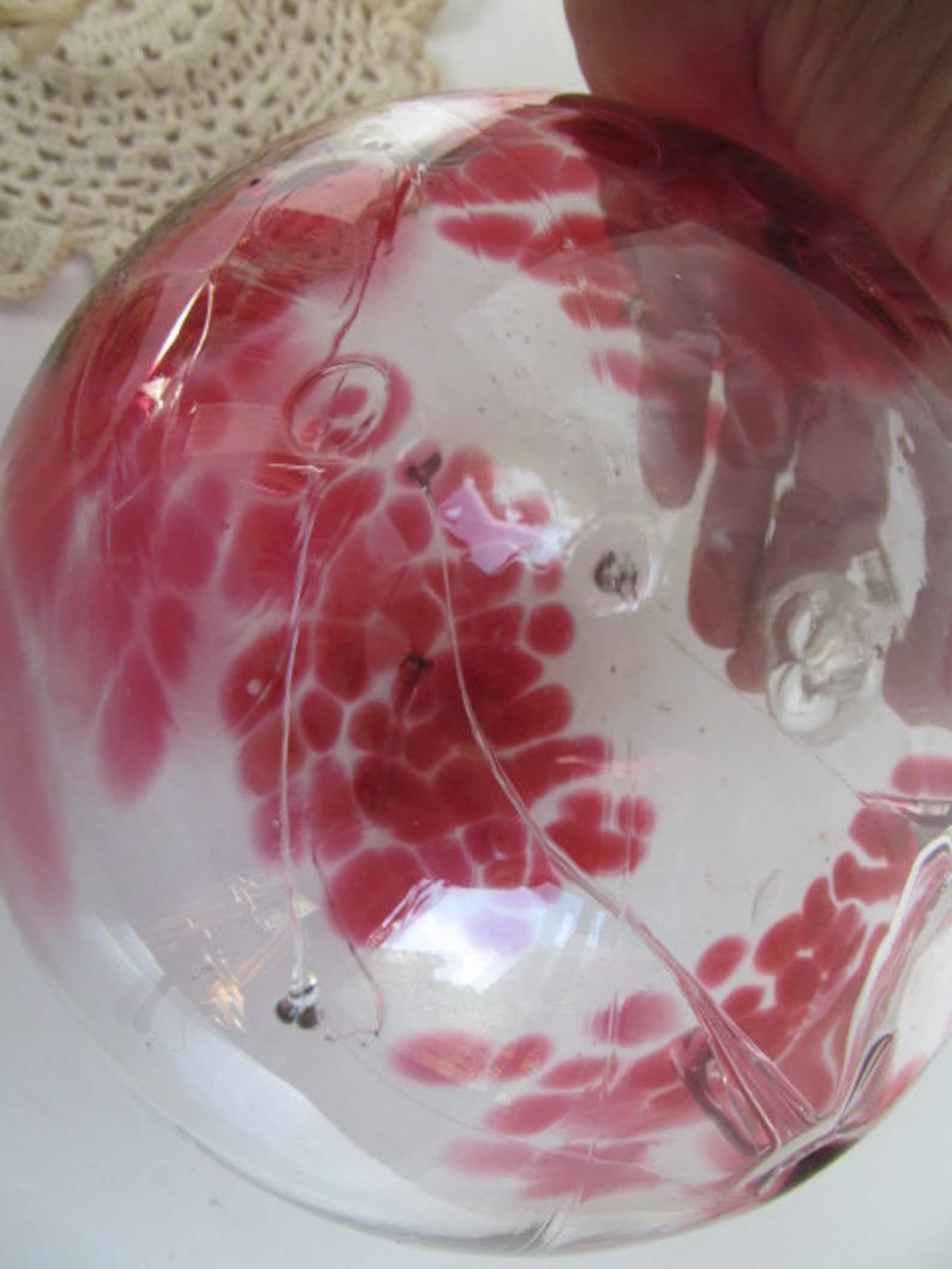 XL Hand Blown Glass Ornament Orb Glass Ball Hand Blown - Etsy