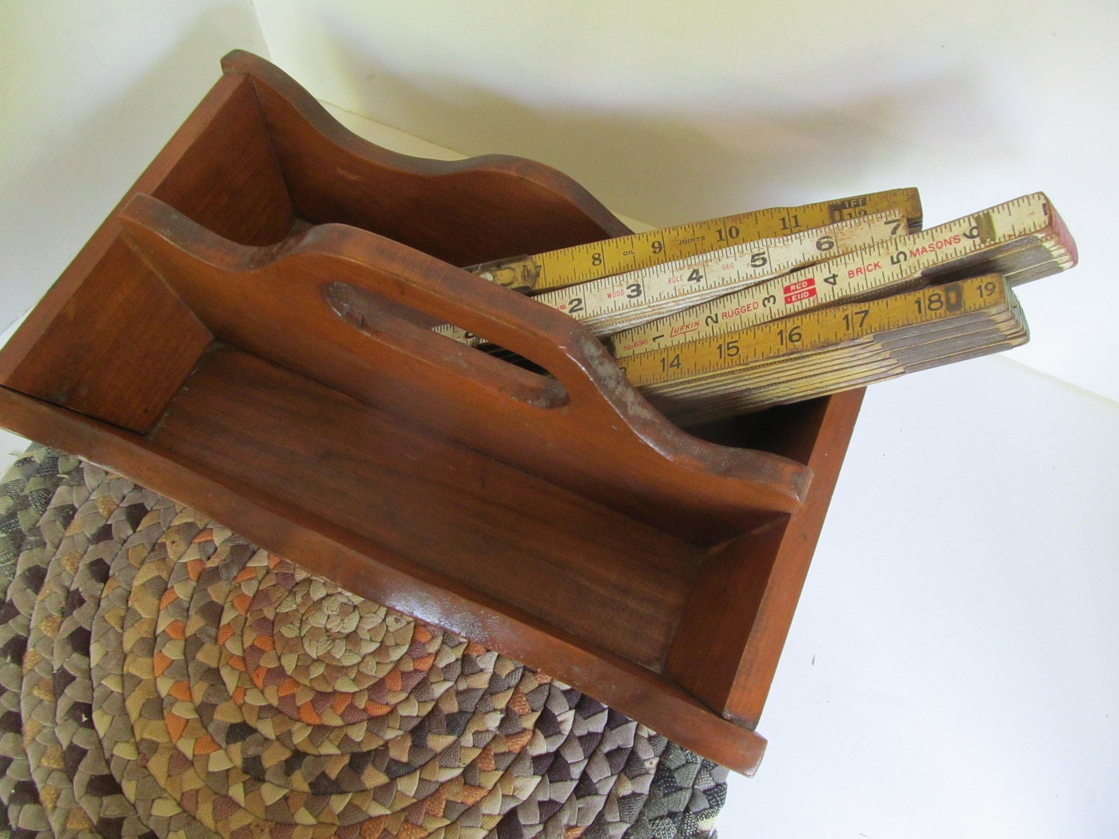Evans Wood Rule Primitive Wooden Folding Ruler Farmhouse Antique Wood ...