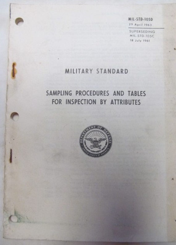 1963 Dept of Defense Military Standard Military Memorabilia | Etsy