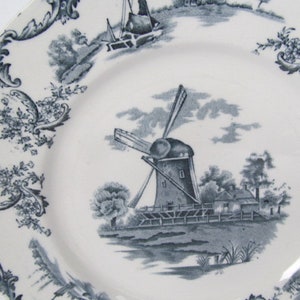 Delft Blue Transfer Ware Plate Upper Hanley England Pottery Semi ...
