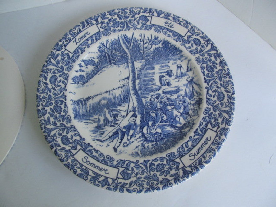 Summer Blue Transferware Plates Blue and White Plates Blue Blue and ...